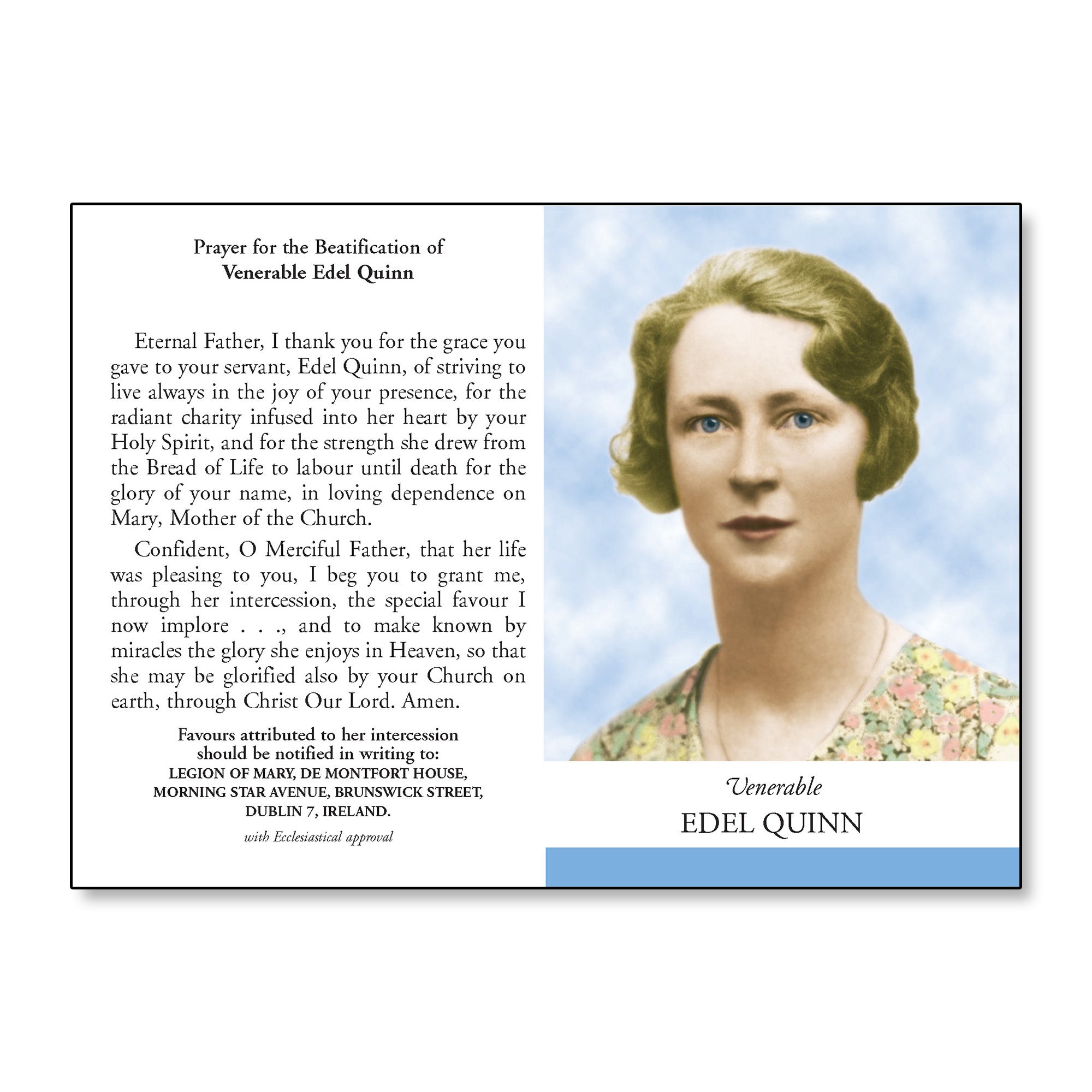 Edel Quinn Prayer Leaflet | Legion Of Mary Publications